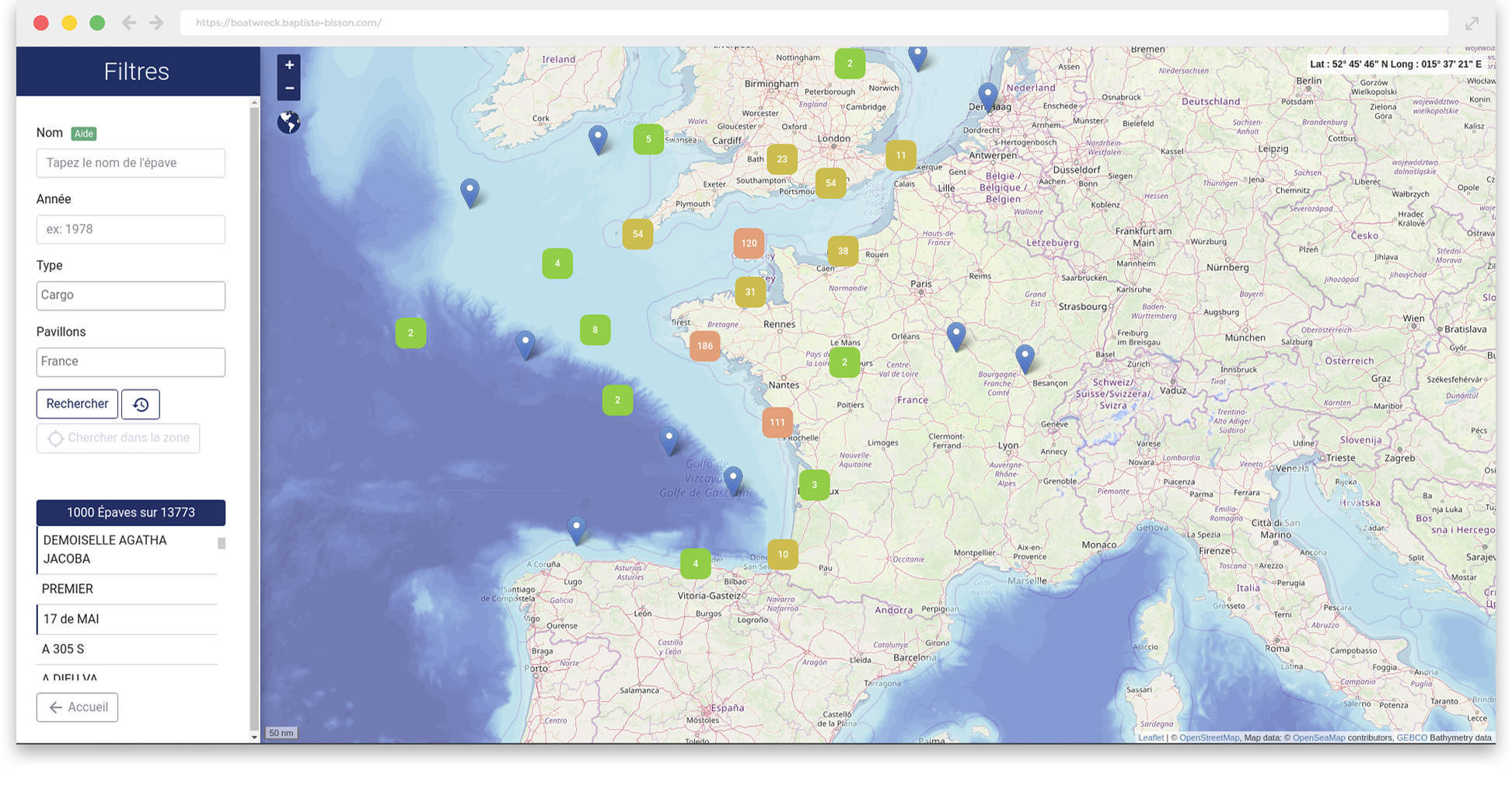 GitHub - baptistebisson/Leaflet.BoatWreck: A simple and modern Leaflet map with sidebar and ...